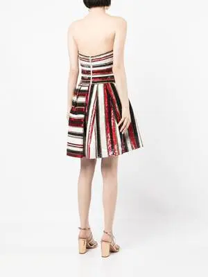 Zuhair Murad Sequinned Stripe-print Mini Dress