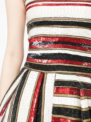 Zuhair Murad Sequinned Stripe-print Mini Dress