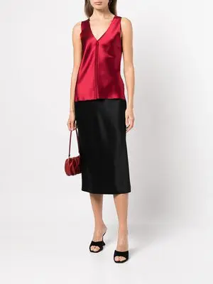 Voz Silk Tank Top - Red
