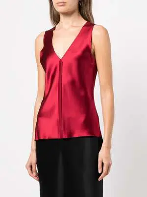 Voz Silk Tank Top - Red