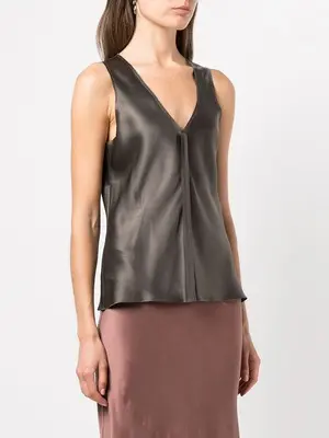 Voz Silk Tank Top - Grey