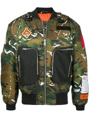 Heron Preston Camouflage-print Bomber Jacket - Brown