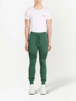 Balmain Drawstring Cotton Track Pants - Green