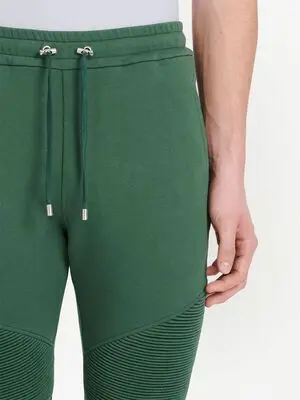 Balmain Drawstring Cotton Track Pants - Green