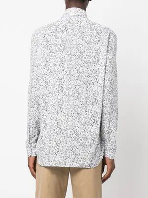 BARBA NAPOLI Floral-print Long-sleeve Shirt - White