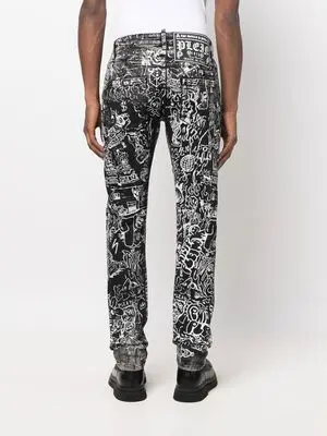 Philipp Plein All-over Graphic-print Jeans