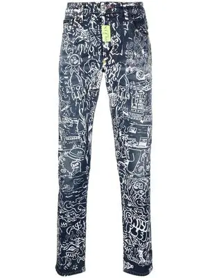 Philipp Plein All-over Graphic-print Jeans