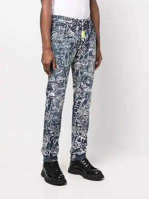 Philipp Plein All-over Graphic-print Jeans