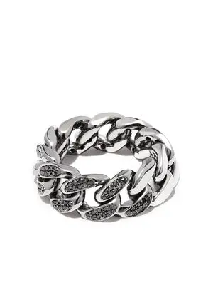 Shay 18k White Gold Diamond Link Ring - Silver