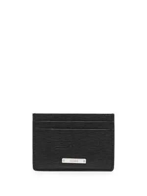 BOSS Logo-plaque Leather Cardholder - Black