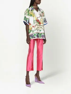 Dolce & Gabbana Graphic-print Silk-twill Shirt