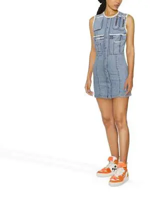 DIESEL® Sleeveless Denim Dress With Cargo Pockets