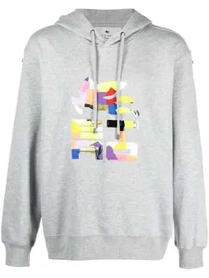 Etro Patchwork Logo-print Rib-trimmed Hoodie