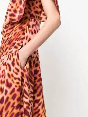 Stella McCartney Leopard-print Silk Flounce Dress