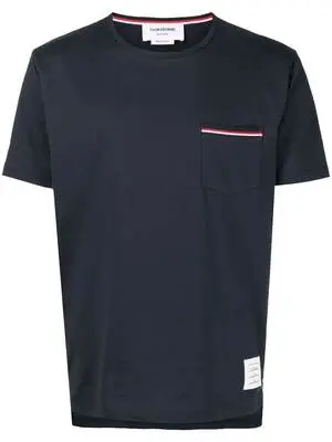 Thom Browne Pocket Cotton T-shirt - Blue