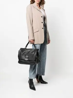 ZANELLATO Medium Postina Daily Studded Tote Bag - Black