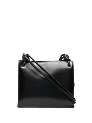 JIL SANDER Small Giro Leather Crossbody Bag - Black