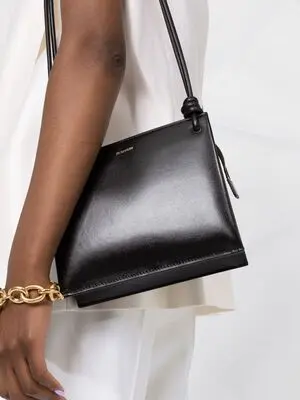 JIL SANDER Small Giro Leather Crossbody Bag - Black