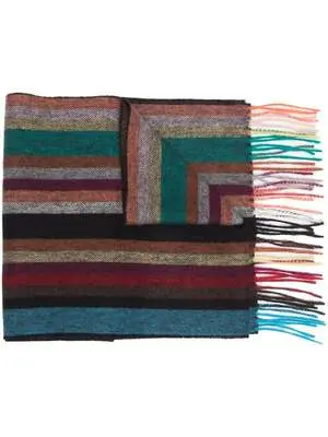 Paul Smith Striped Wool Scarf - Black