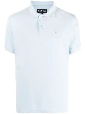 Barbour Embroidered-logo Short-sleeved Polo Shirt - Blue