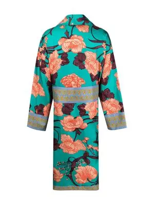 Versace Graphic-print Silk Robe