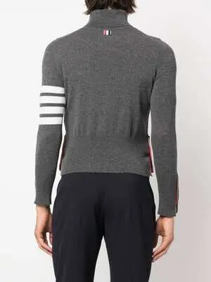 Thom Browne 4-bar Stripe Cashmere Turtleneck - Grey