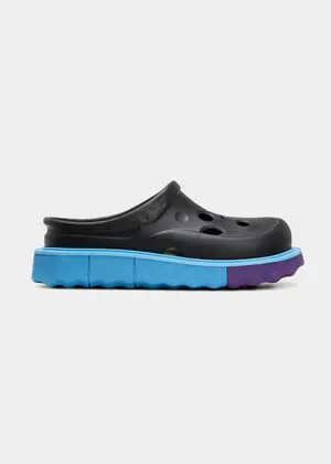 Off-White Men's Meteor Two-Tone Spongesole Rubber Slippers - Black/ Blue