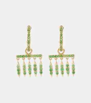 Ileana Makri 18kt Gold Earrings With Tsavorites - Multicoloured