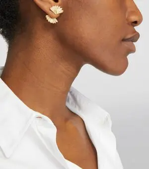 ANITA KO Yellow And Diamond Double Fan Earrings