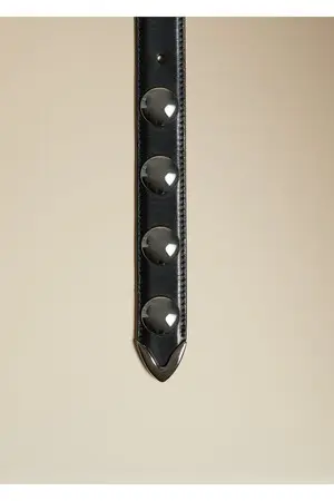 Khaite The Benny Belt In Leather With Silver Studs