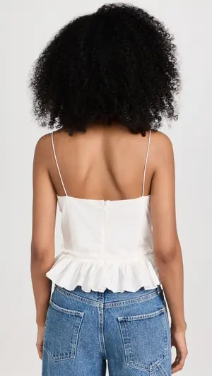 EN SAISON Raina Bustier Top With Ruffle Trim