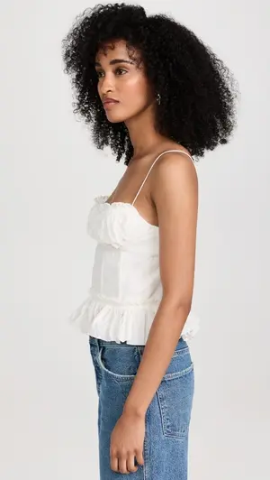 EN SAISON Raina Bustier Top With Ruffle Trim
