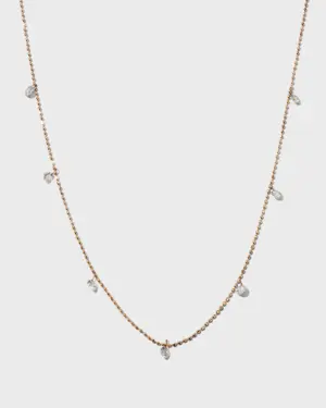 GRAZIELA Tiny Floating Diamond Necklace In Rose - Rose