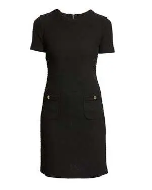 St. John Bouclé Knit Dress - Black
