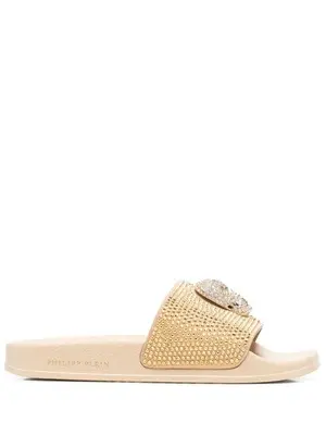 Philipp Plein Skull Strass Pool Slides
