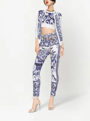 Dolce & Gabbana Majolica-print Skinny Jeans