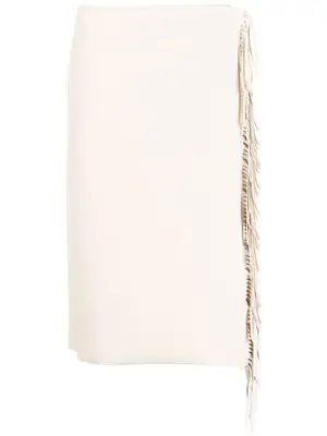 Stella McCartney Fringed Wrap Skirt - Neutrals