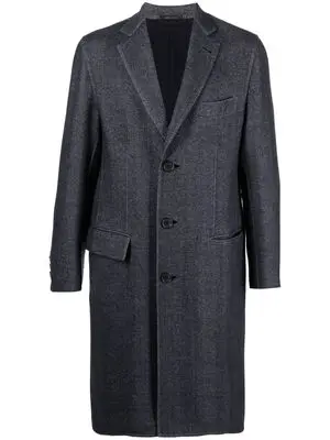 Brioni Single-breasted Wool Coat - Blue