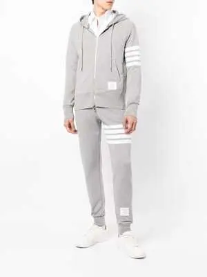 Thom Browne 4-bar Zip-up Hoodie - Grey