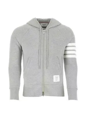 Thom Browne 4-bar Zip-up Hoodie - Grey