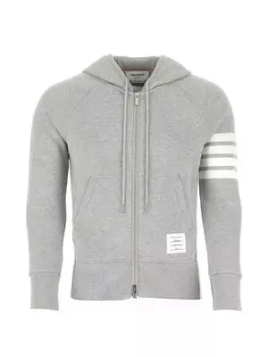 Thom Browne 4-bar Zip-up Hoodie - Grey
