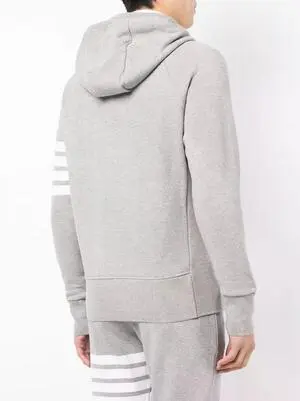Thom Browne 4-bar Zip-up Hoodie - Grey