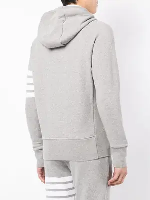 Thom Browne 4-bar Zip-up Hoodie - Grey