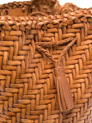 Dragon Diffusion Woven Bucket Bag - Brown