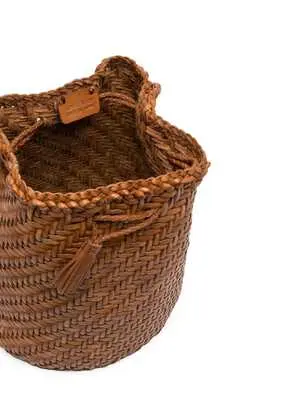 Dragon Diffusion Woven Bucket Bag - Brown
