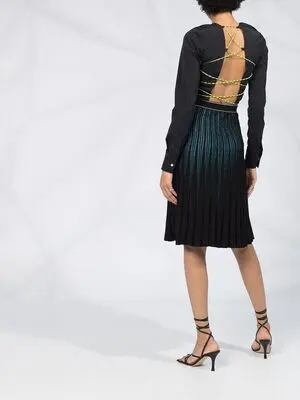 Off-White Pleated Knee-length Skirt