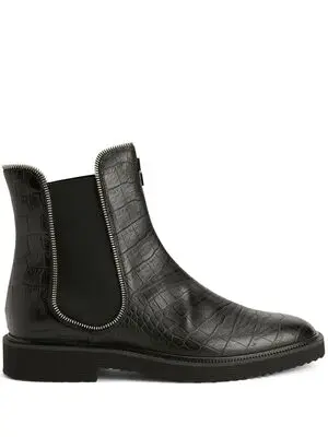Croc Effect Boots For Men