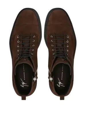 GIUSEPPE ZANOTTI Chris Low Lace-up Suede Ankle Boots - Brown