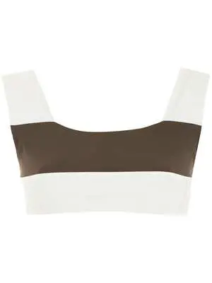 GLORIA COELHO Geometrico Bikini Top - Brown