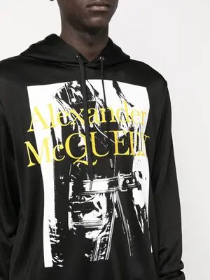 Alexander McQueen Logo-print Long-sleeved Hoodie